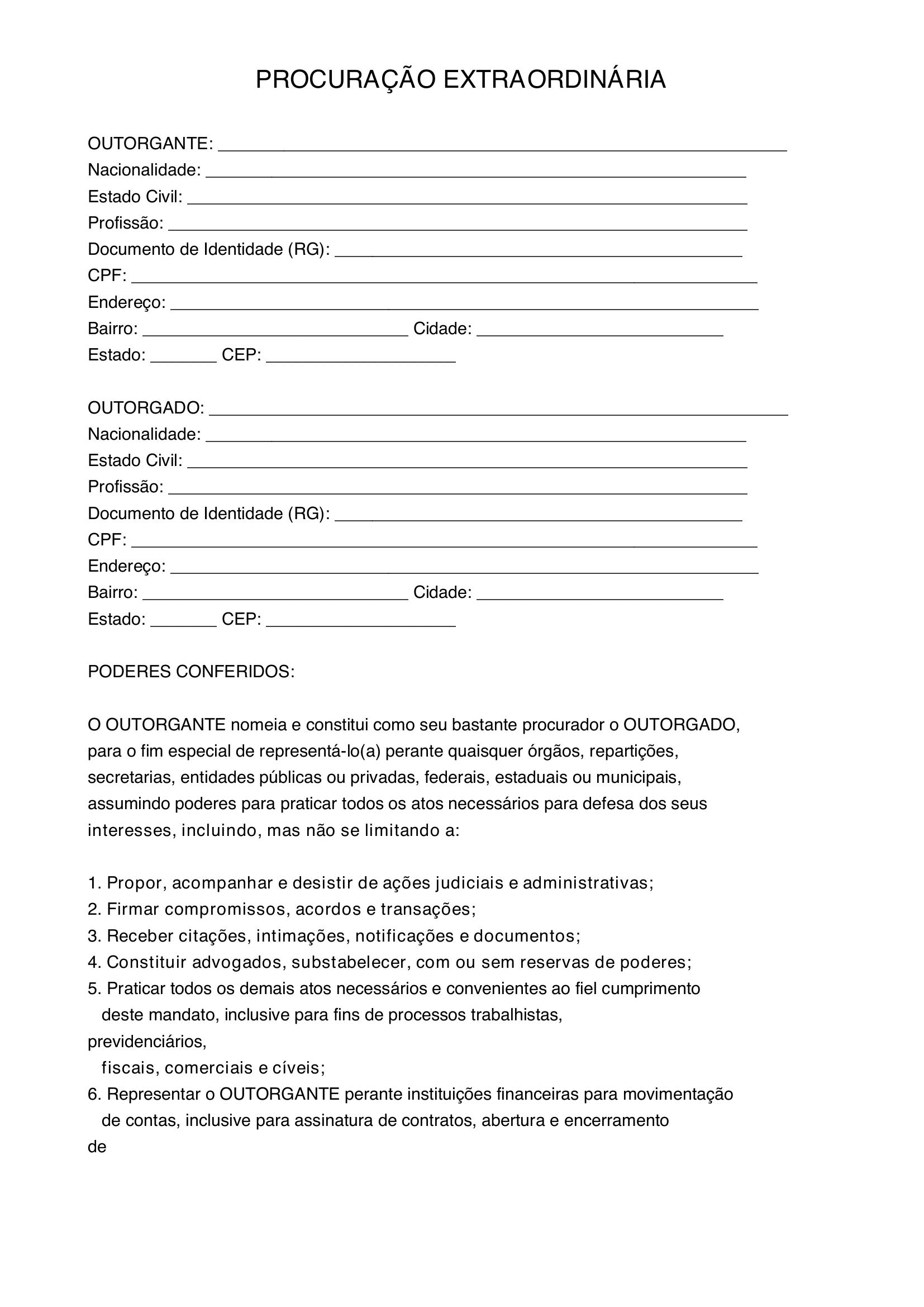 Modelo De Procuração Et Extra